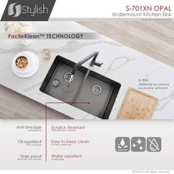 Stylish® Bright Undermount 32" Graphite Black Stainless Steel Double ...