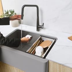 Stylish® Bronte Farmhouse/Apron Front 30" Grey Composite Granite ...