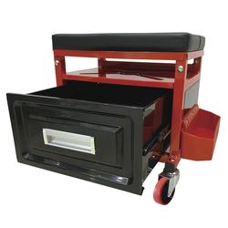 Huxley Garage Black & Red Rolling Tool Box Stool at Menards®