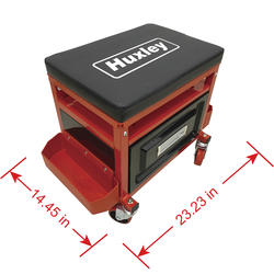 Huxley Garage Black & Red Rolling Tool Box Stool at Menards®