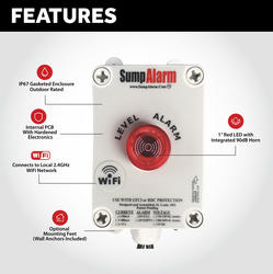 Sump Alarm 16' Conductivity Sensor WiFi High Water Alarm at Menards®
