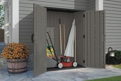 Suncast® Large Vertical 4 x 3 Outdoor Resin Storage Shed at Menards®