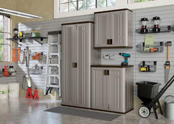 Suncast® 60"W x 80"H x 20"D Platinum 3-Piece Storage Cabinet System at ...