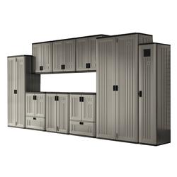 Suncast® 175"W x 80"H x 20"D Platinum 9-Piece Storage Cabinet System at ...