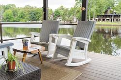 Suncast® Dove Gray/White Rocking Chair with Storage at Menards®