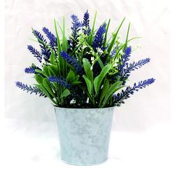 Enchanted Garden™ 12" Artificial Plant with Galvanized Pot at Menards®