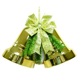 Enchanted Forest® 12" Gold Twin Flat Bell Plastic Christmas Ornament at ...