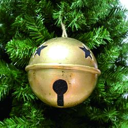 Enchanted Forest® 8" Gold Bell with Star Cutouts Shatterproof Ornament ...