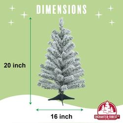 Enchanted Forest® 20" Unlit Mini Artificial Christmas Tree in Snow at ...