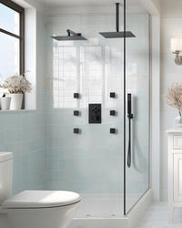 Grandjoy® 15-Spray One-Handle Matte Black Shower System at Menards®