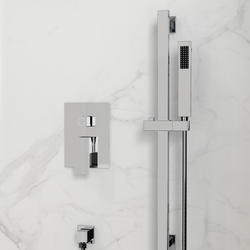 Grandjoy® Chrome 10" and 6" Dual Square Shower Heads with Handheld and ...