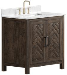 Tuscany® Charlotte 36"W x 22-3/8"D Coffee Vanity and Ascot White ...