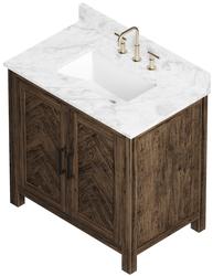 Tuscany® Charlotte 36"W x 22-3/8"D Coffee Vanity and Ascot White ...
