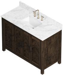 Tuscany® Charlotte 48"W x 22-3/8"D Coffee Vanity and Ascot White ...