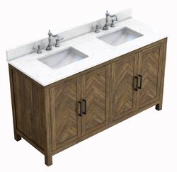 Tuscany® Charlotte 60"W x 22-3/8"D Coffee Vanity and Ascot White ...