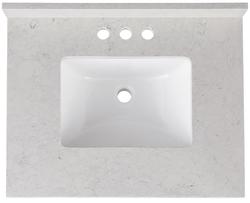 Tuscany® 25"W x 22"D Light Gray Engineered Marble Vanity Top with ...