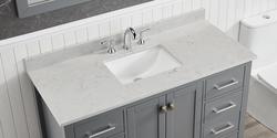 Tuscany® 49"W x 22"D Light Gray Engineered Marble Vanity Top with ...