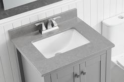 Tuscany® 25"W x 22"D Dark Gray Engineered Marble Vanity Top with ...