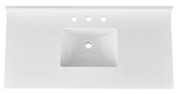 Tuscany® 49"W x 22"D Ascot White Engineered Marble Vanity Top with ...