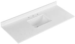 Tuscany® 61"W x 22"D Ascot White Engineered Marble Vanity Top with ...