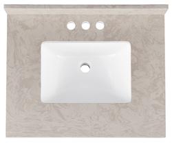 Tuscany® 25"W x 22"D Khaki Engineered Marble Vanity Top with ...