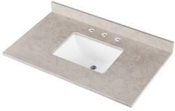 Tuscany® 37"W x 22"D Khaki Engineered Marble Vanity Top with ...