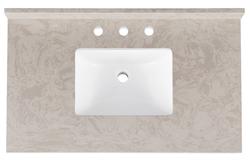 Tuscany® 37"W x 22"D Khaki Engineered Marble Vanity Top with ...