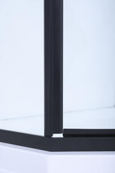 Tuscany® Tortona 36"W x 74"H Matte Black Framed Neo-Angle Corner Shower ...