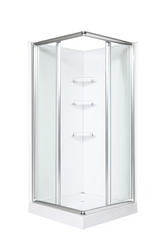 Tuscany® Matera 36"W x 36"D x 74"H Brushed Nickel Semi-Frameless Sliding Corner Shower Enclosure ...
