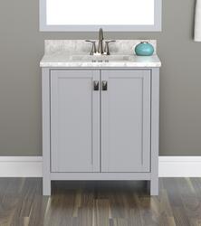 Tuscany® Rio 30"W x 22"D Gray Vanity and White Carrara Marble Vanity ...
