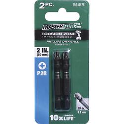 Masterforce® Impact 2" Phillips P2R Drywall Power Drive Bit - 2 Pack at ...