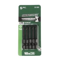 Masterforce® Impact 2" Star T20 Power Drive Bit - 5 Pack at Menards®