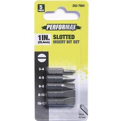 Performax® 1" Slotted Insert Drive Bit Set - 5 Piece at Menards®