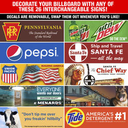 HO Scale 26-Sign Lighted Billboard (Decal Set #2) at Menards®