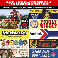 HO Scale 26-Sign Lighted Billboard (Decal Set #2) at Menards®