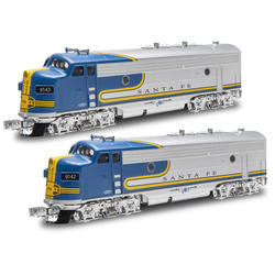 O Gauge Santa Fe Diesel Locomotive AA Set (Blue) at Menards®