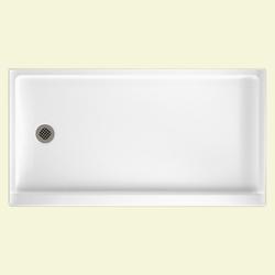 Swan™ Veritek™ 60"W x 32"D White Single Threshold Shower Base with Left ...