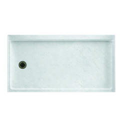 Swanstone™ 60"W x 30"D Ice Barrier-Free Shower Base with Left Drain at ...