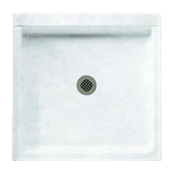 Swanstone™ 32"W x 32"D Ice Single Threshold Shower Base with Center ...