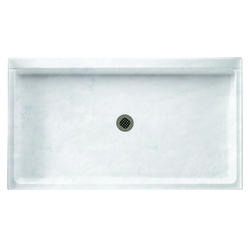 Swanstone™ 54"W x 34"D Ice Single Threshold Shower Base with Center ...