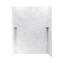 Swanstone™ Classic Subway Tile™ 62"W x 36"D x 72"H Ice Shower Wall ...