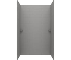 Swanstone™ Modern Subway Tile™ 62"W x 34"D x 96"H Ash Gray Shower Wall ...