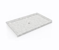 Swanstone™ 60"W x 36"D Ice Single Threshold Shower Base with Center ...