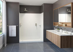 Swanstone™ Retrofit™ 60"W x 32"D Carrara Single Threshold Shower Base ...