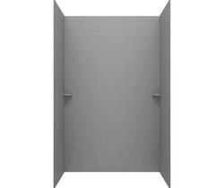 Swanstone™ Classic Subway Tile™ 62"W x 36"D x 96"H Ash Gray Shower Wall ...