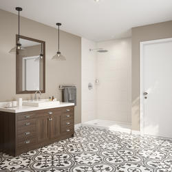 Swanstone™ Traditional Subway Tile™ 62"W x 36"D x 96"H White Shower ...