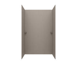 Swanstone™ Traditional Subway Tile™ 62"W x 34"D x 96"H Clay Shower Wall ...