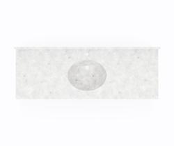 Swanstone™ Ellipse™ 61"W x 22"D Ice Solid Surface Vanity Top with Oval ...