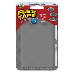 FLEX TAPE® Mini 3" x 4" Clear Strong Rubberized Waterproof Tape - 2 ...