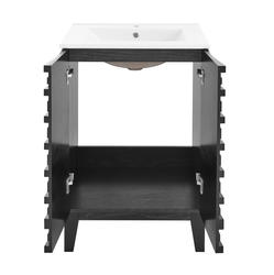 Swiss Madison Cascade 24"W x 18"D Black Vanity and Glossy White Vanity ...